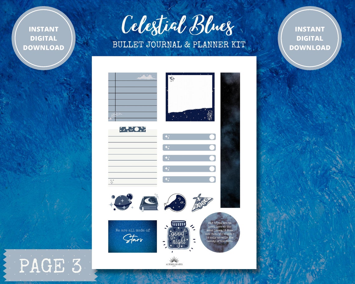 Celestial Bullet Journal & Planner Stickers Celestial | Etsy