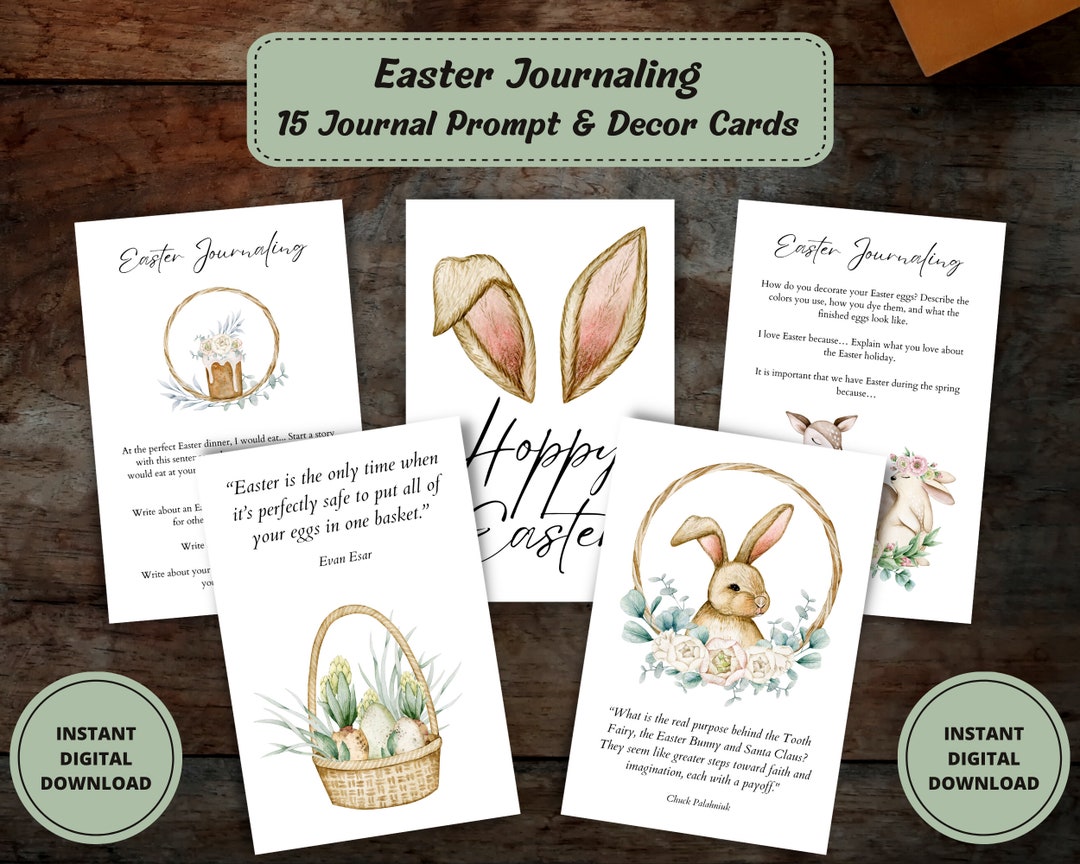 Easter Printable Journal Prompts, Writing Prompts, Watercolor Easter ...