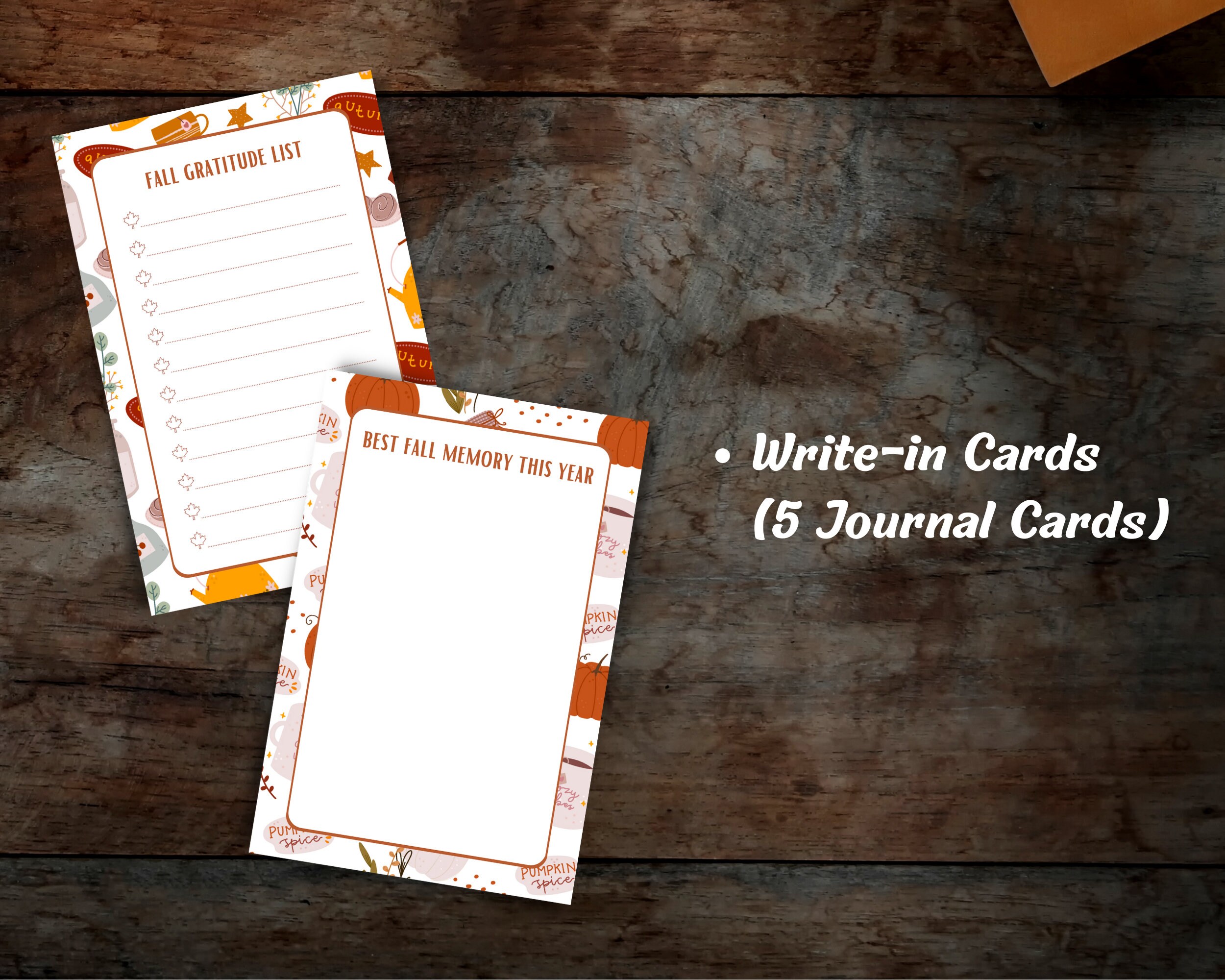 Hygge Fall Journal Kit Fall Aesthetic Journal Cards Writing - Etsy