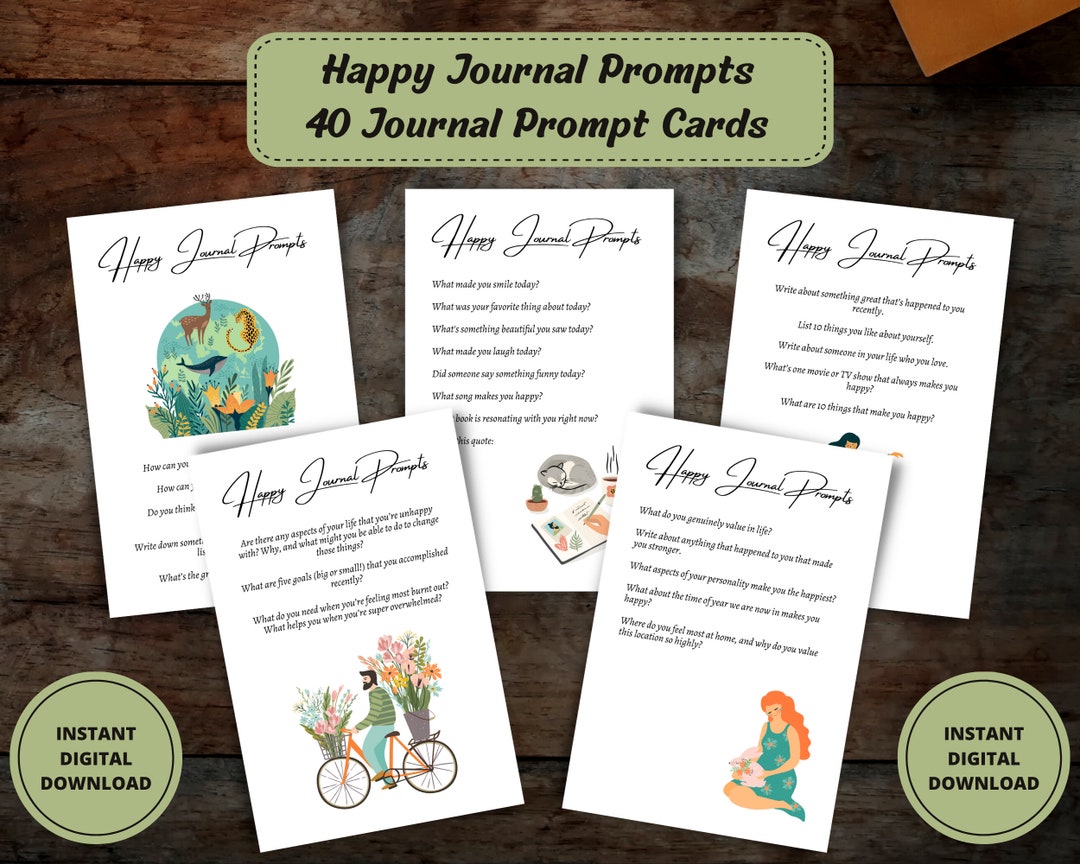 Journal Prompts for Happiness, Self Care Journal, Positivity Journal ...
