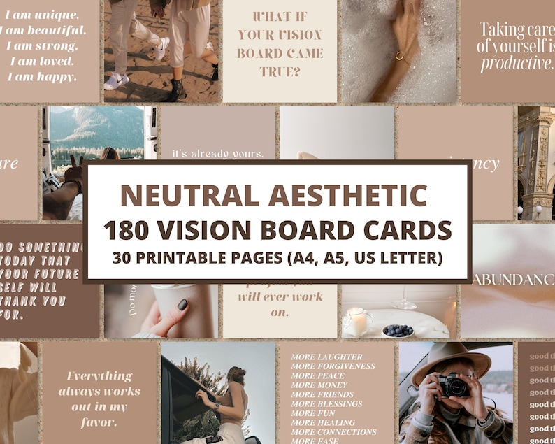 Vision Board Kit, Law of Attraction, Affirmation Cards, Mood Board ...