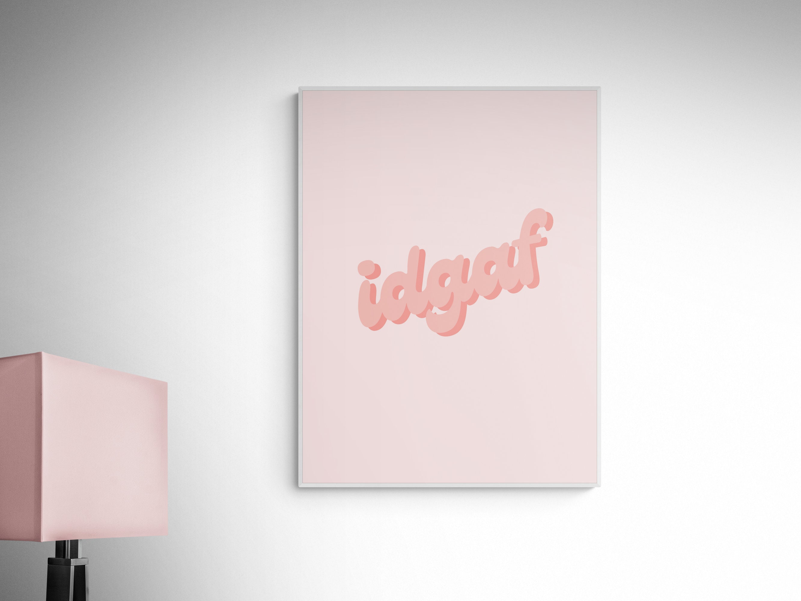 IDGAF Poster, Rebel Girl Art, Sassy Girl Wall Art, Retro Typography Art ...