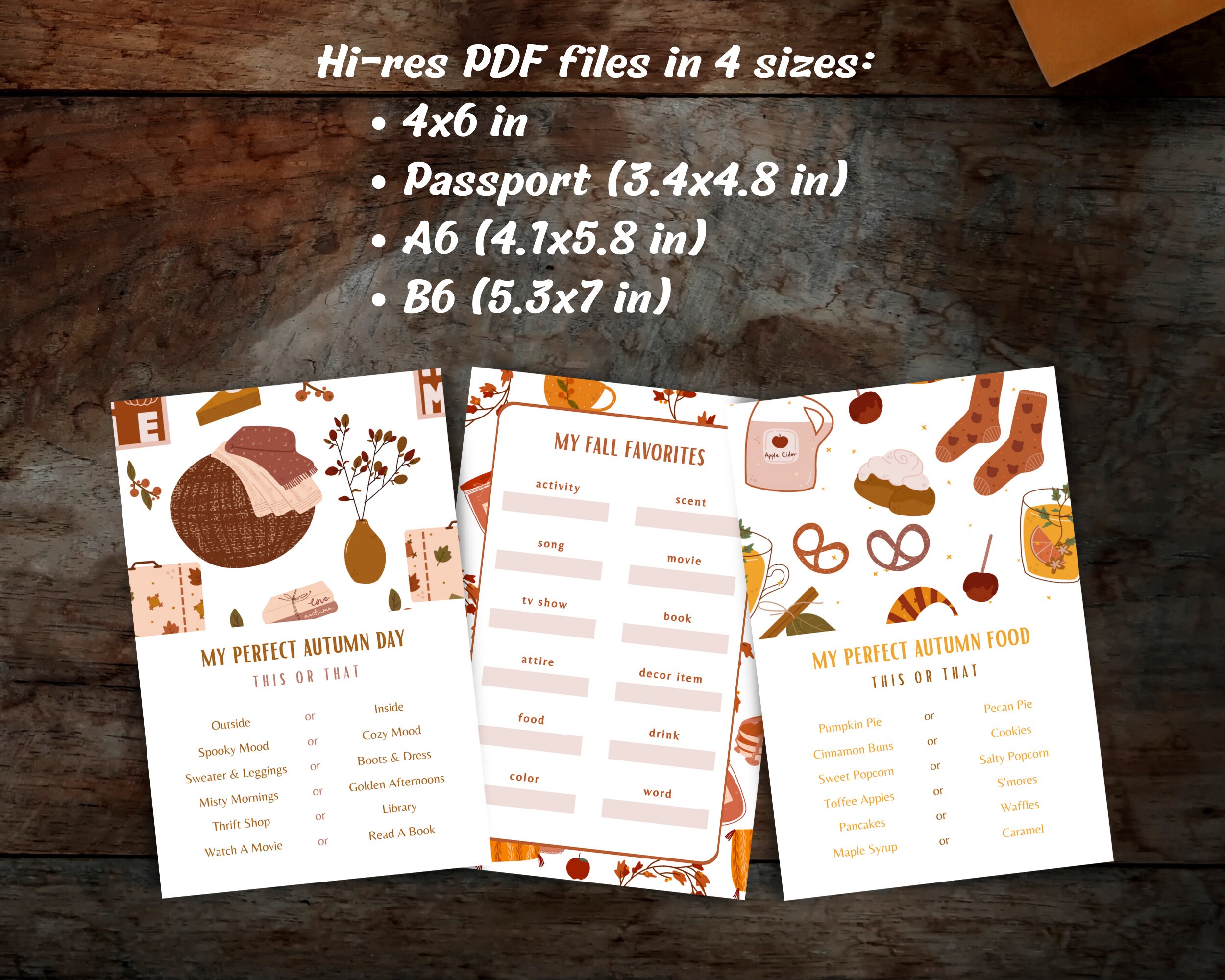 Hygge Fall Journal Kit Fall Aesthetic Journal Cards Writing - Etsy