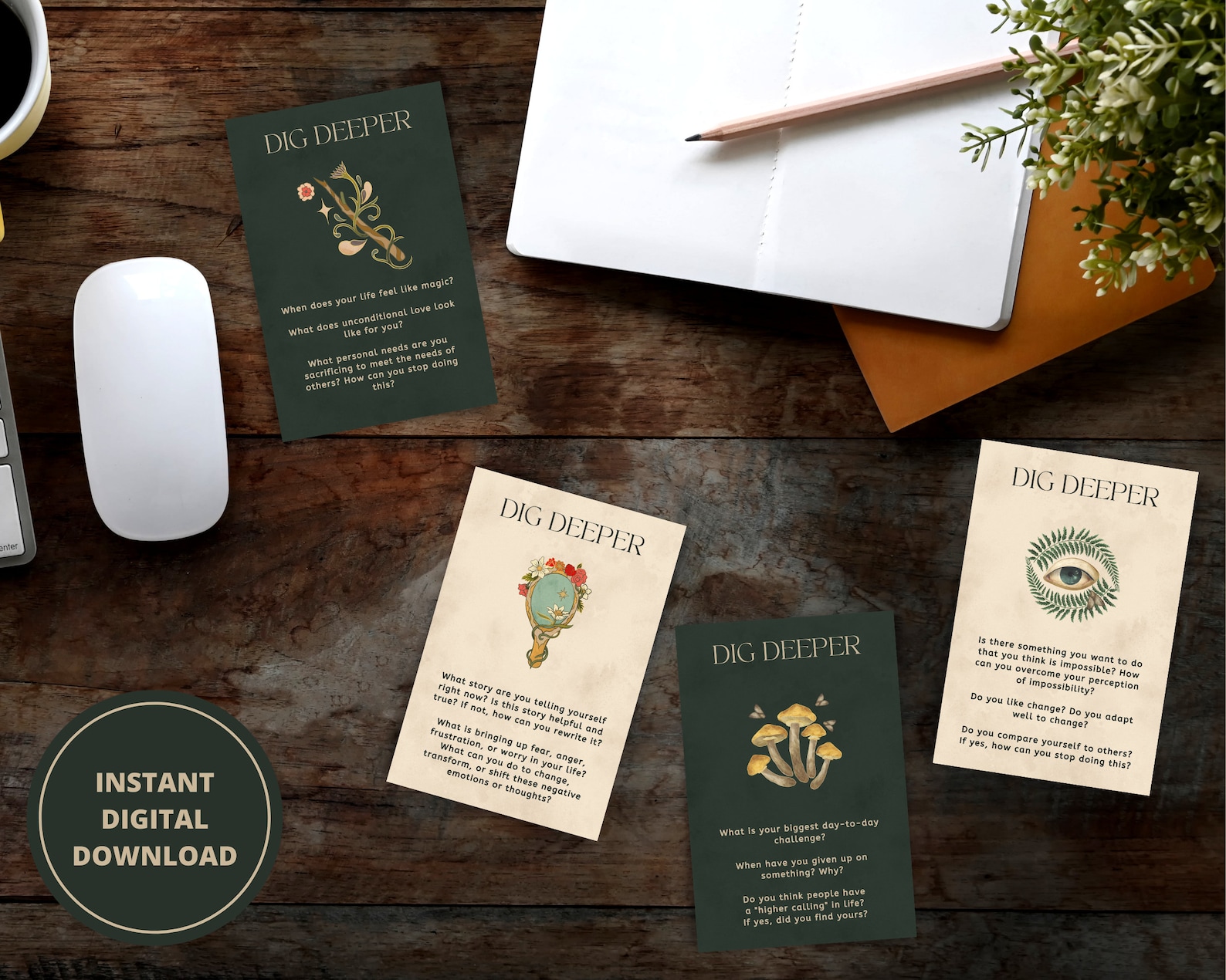 Journal Prompts, Journal Prompt Cards, Writing Prompts, Printable ...