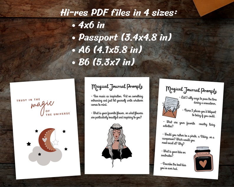 Journal Prompts, Journal Prompt Cards, Whimsical, Magical Journal ...