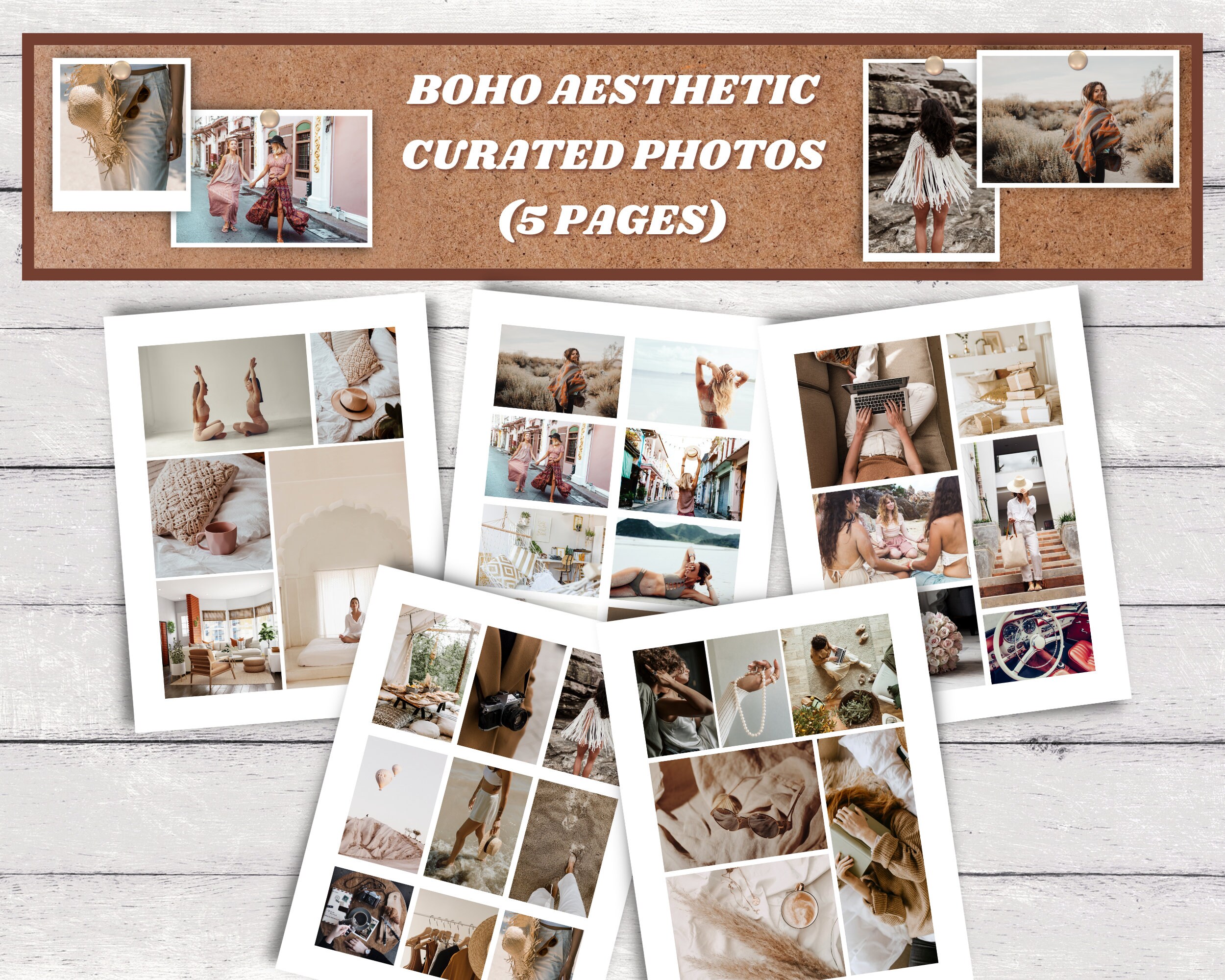 Vision Board Printable, Boho Aesthetic Vision Board Kit, Law of ...