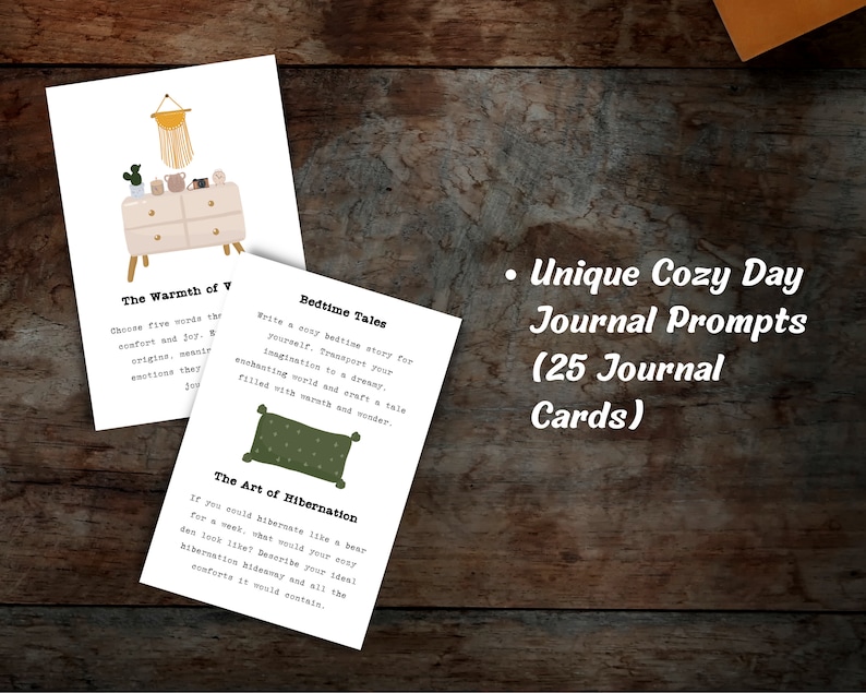 Cozy Day Journal Prompts, Journaling Prompts, Printable Journal Cards ...