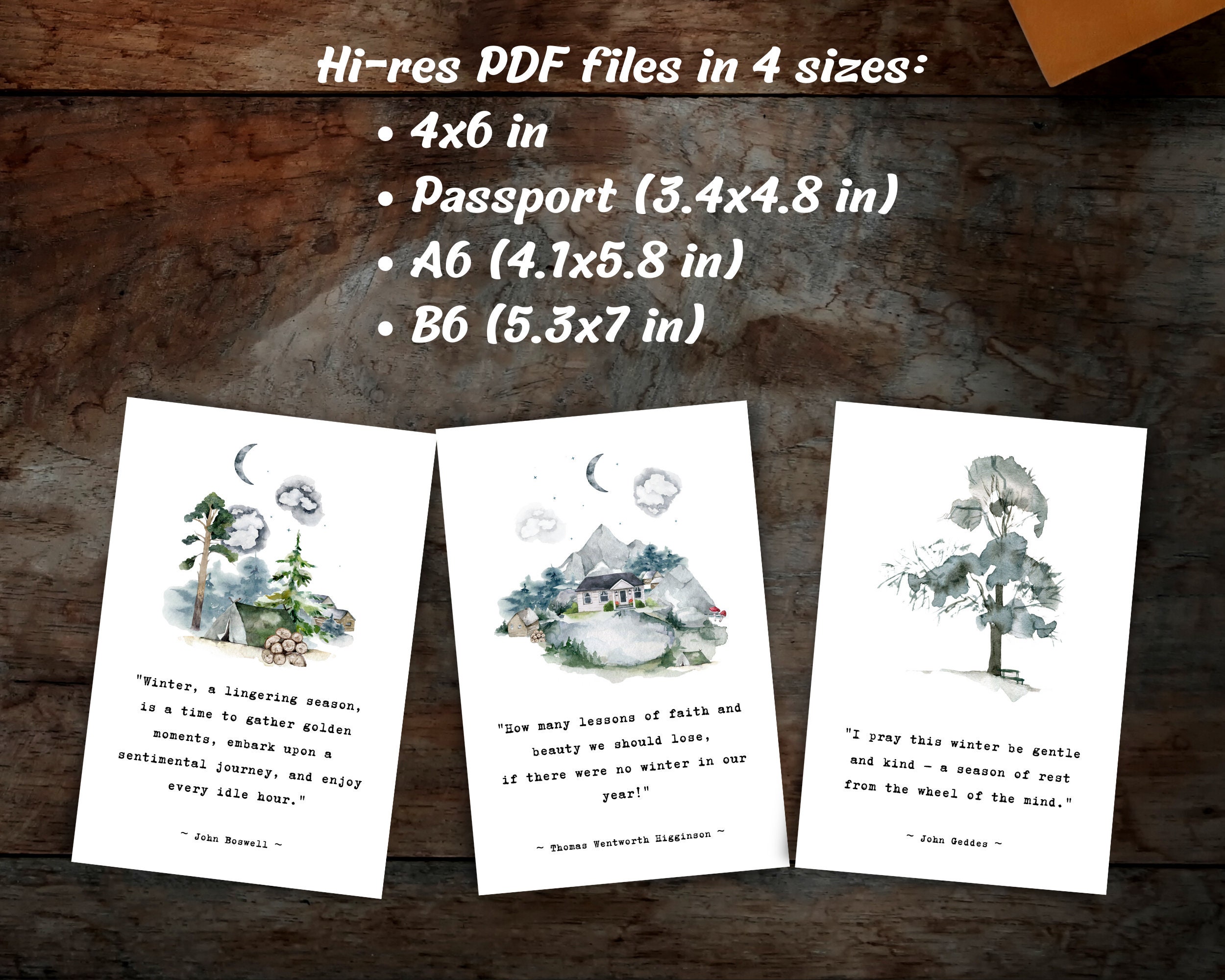 Winter Aesthetic Journal Cards Printable, Journal Prompts, Journaling ...