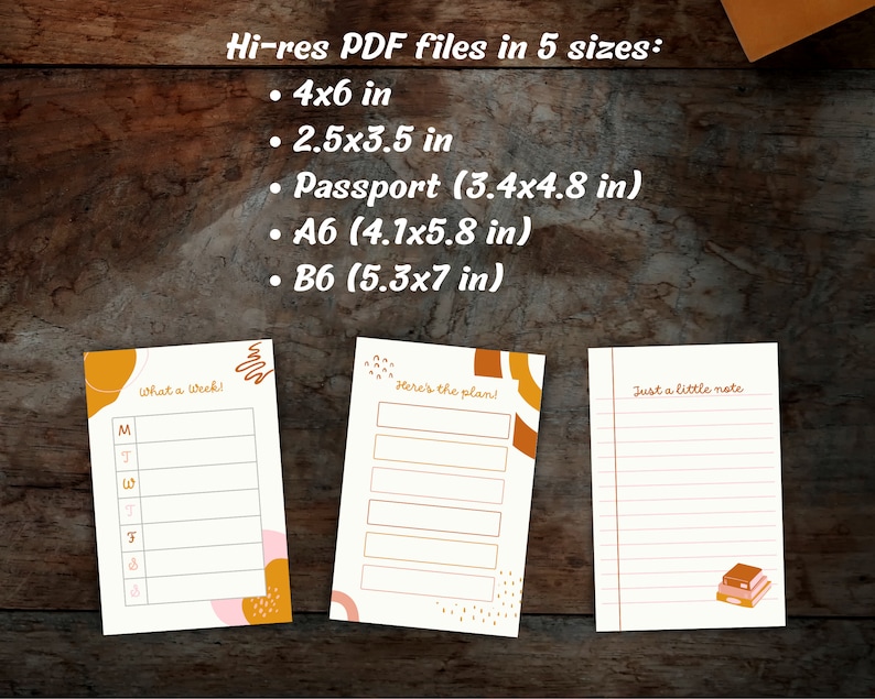 Printable Planner Cards, Journaling Cards, Pocket Cards, to Do List ...