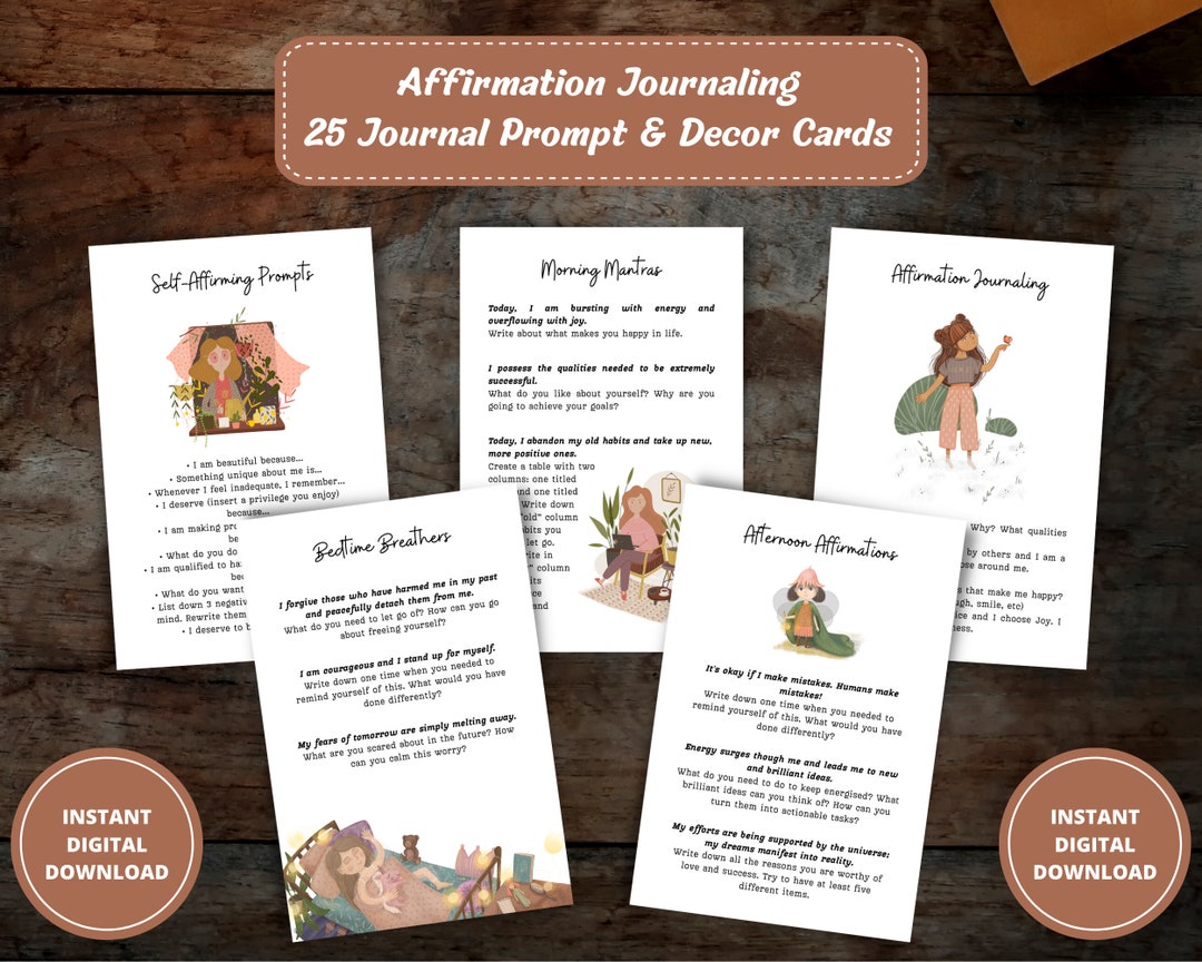 Affirmation Journal Prompts, Affirmation Cards, Positivity Journal ...