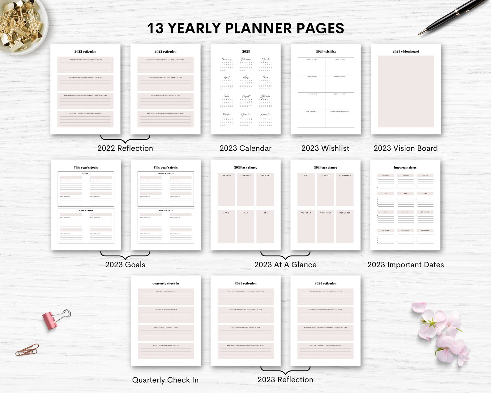 2023 Planner Printable Yearly Planner 2023 2023 Daily Planner Weekly 2023 Planner Printable Yearly Planner 2023 2023 Daily Planner Weekly
