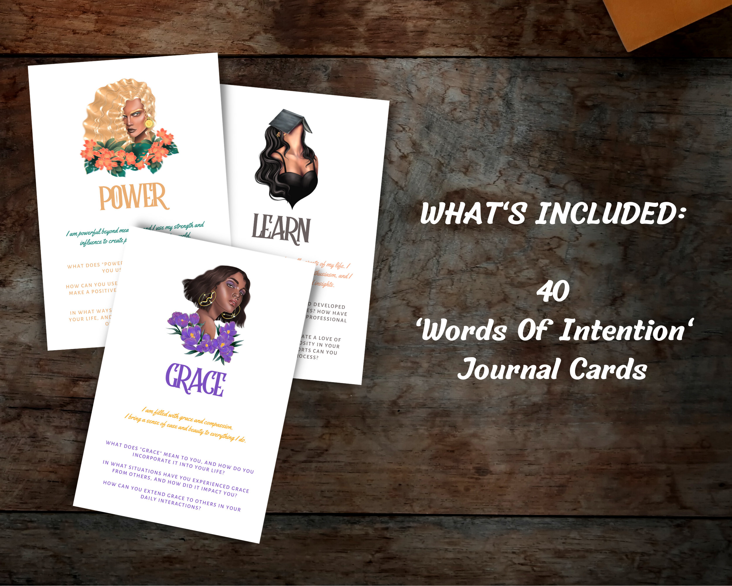 Intention Journal Prompts: 40 Printable Affirmation Cards (digital ...