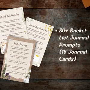 Bucket List Journal Prompts, Printable Journal Cards, Goal Setting ...