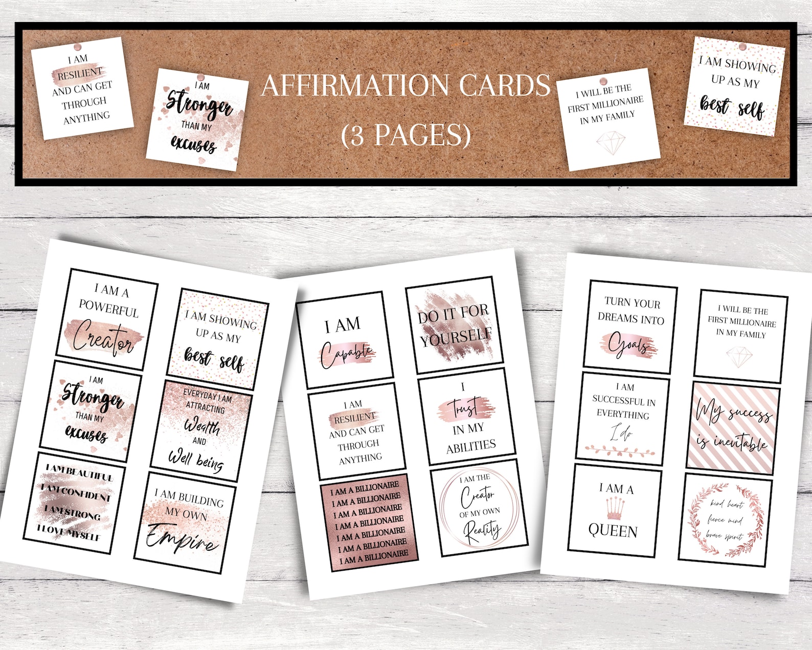 Vision Board Printable Girl Boss Vision Board Kit Law of | Etsy