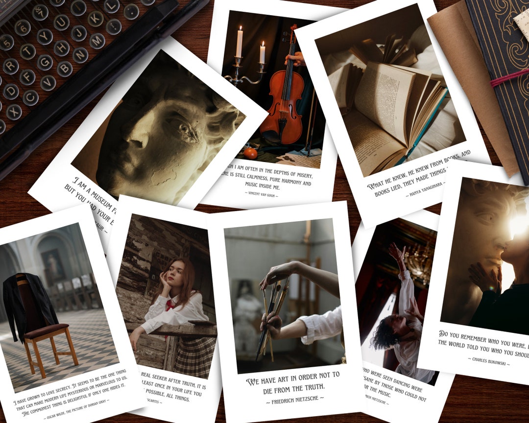 Dark Academia Aesthetic Journal Photo Cards, Darkacademia Gift, Digital ...