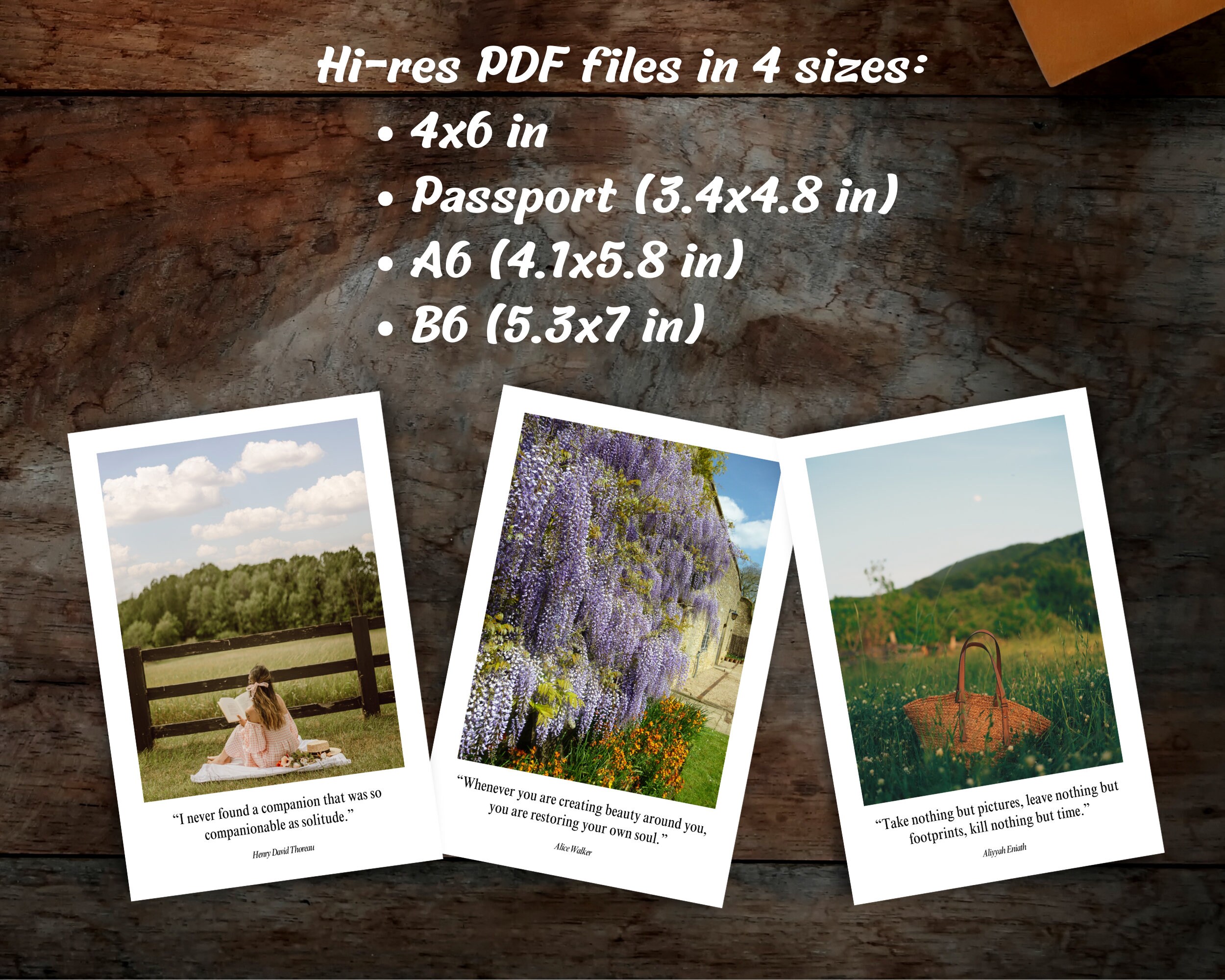 Cottagecore Journal Cards Cottage Core Polaroid Picture - Etsy