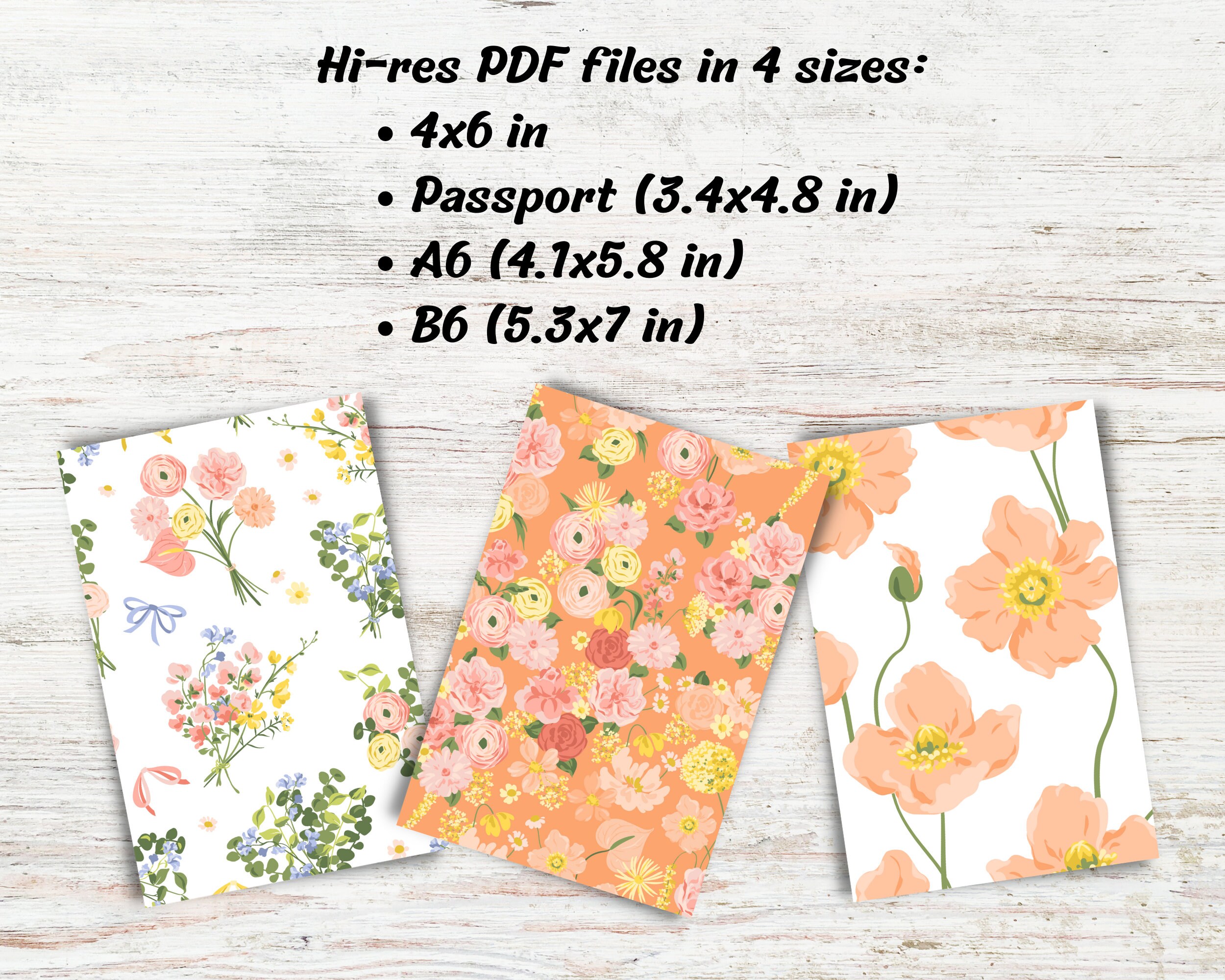 Floral Pattern Dashboard Journal Cards, Floral Cards, Bullet Journal ...