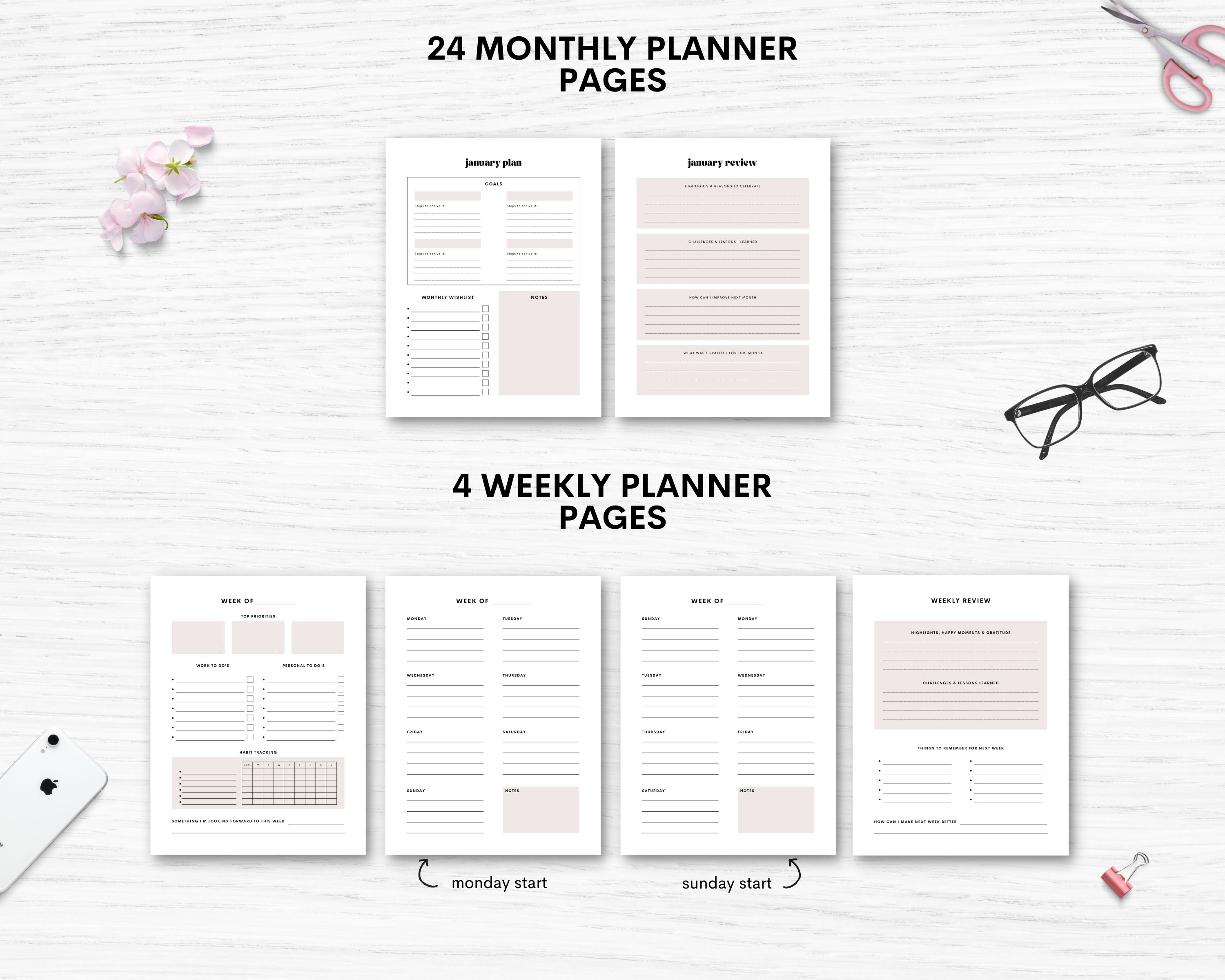 2023 Planner Printable, Yearly Planner 2023, 2023 Daily Planner, Weekly ...