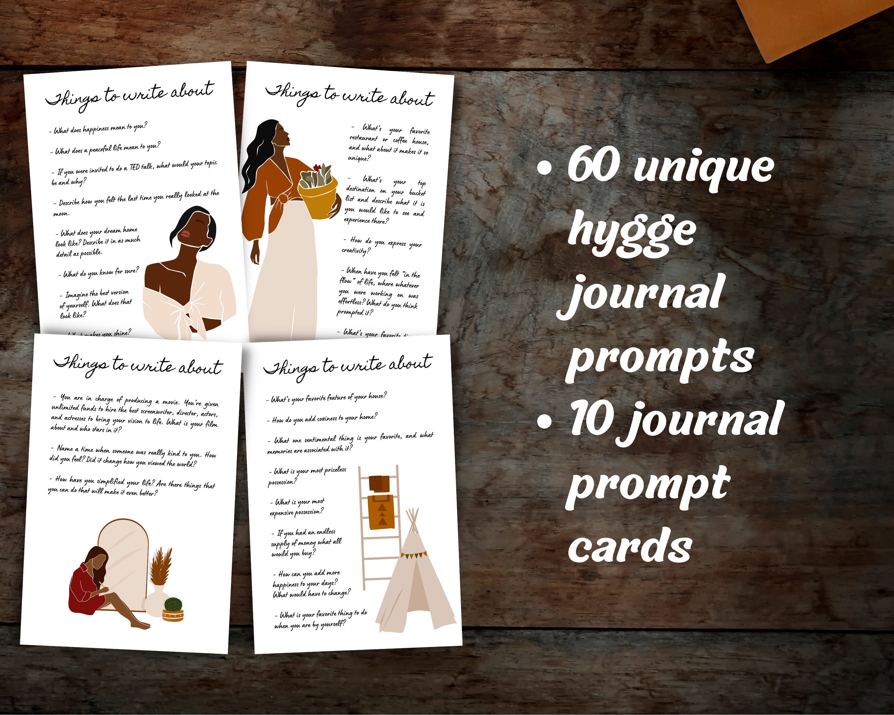 Hygge Journal Prompts, Writing Prompts, Journal Prompt Cards ...