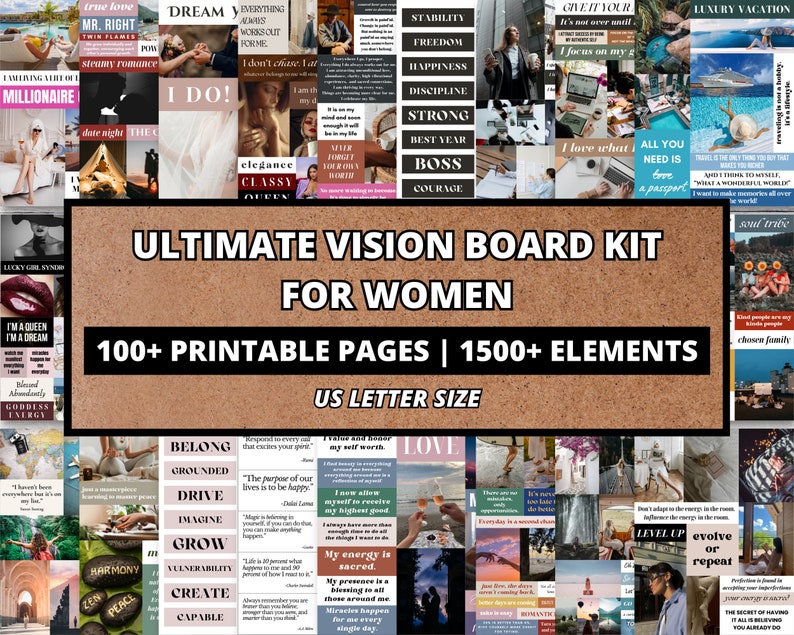 2026 Ultimate Vision Board Kit for Women, Vision Board Printables ...