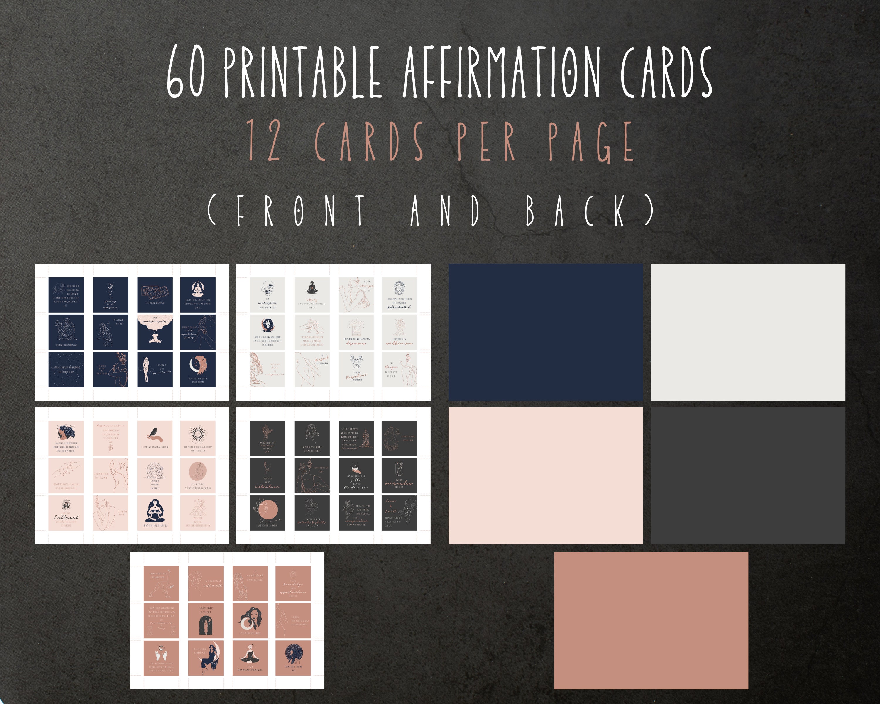 60 Affirmation Cards for Women Digital Download Mindfulness - Etsy