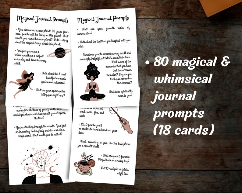 Journal Prompts, Journal Prompt Cards, Whimsical, Magical Journal ...