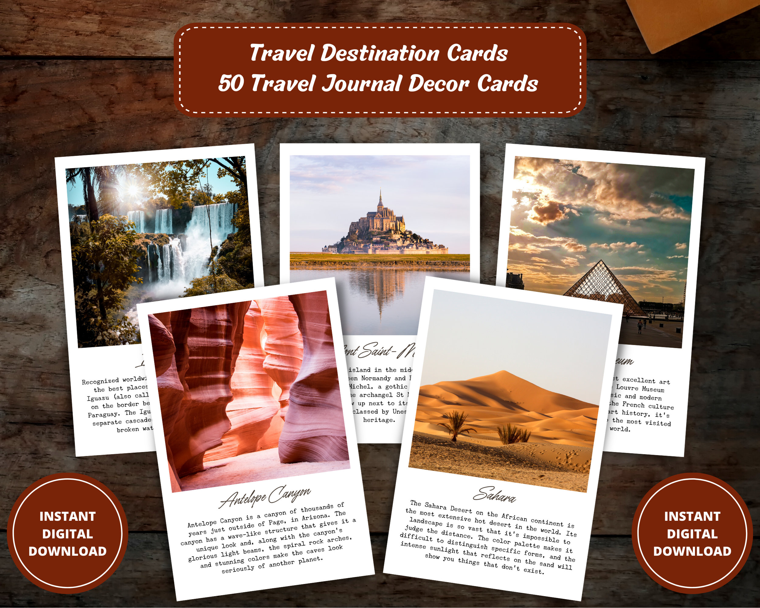 Travel Journal Cards, Travel Planner Cards, Travel Bucket List, Vision ...