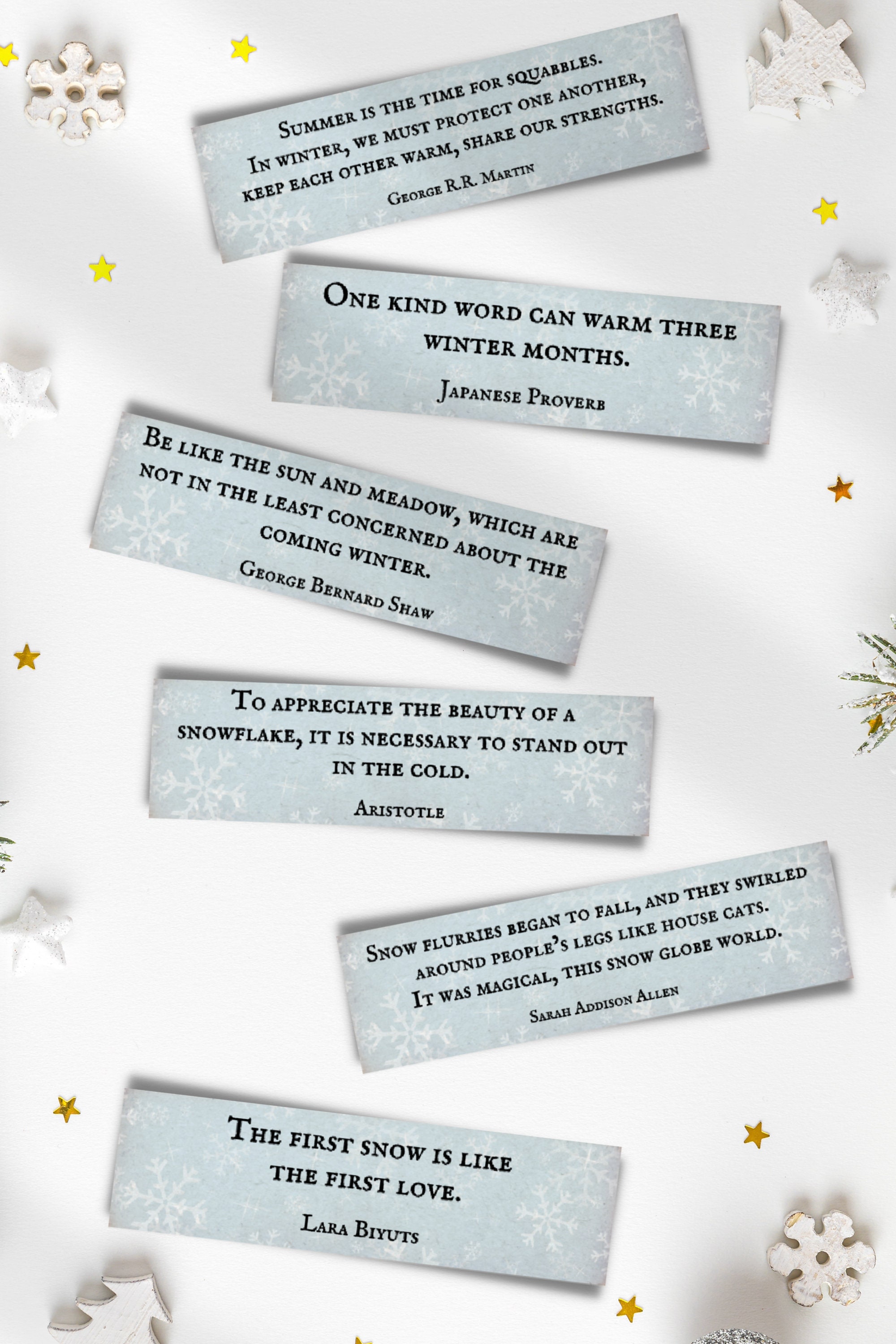 Winter Quotes Printable Ephemera Pack, Winter Junk Journal Words ...