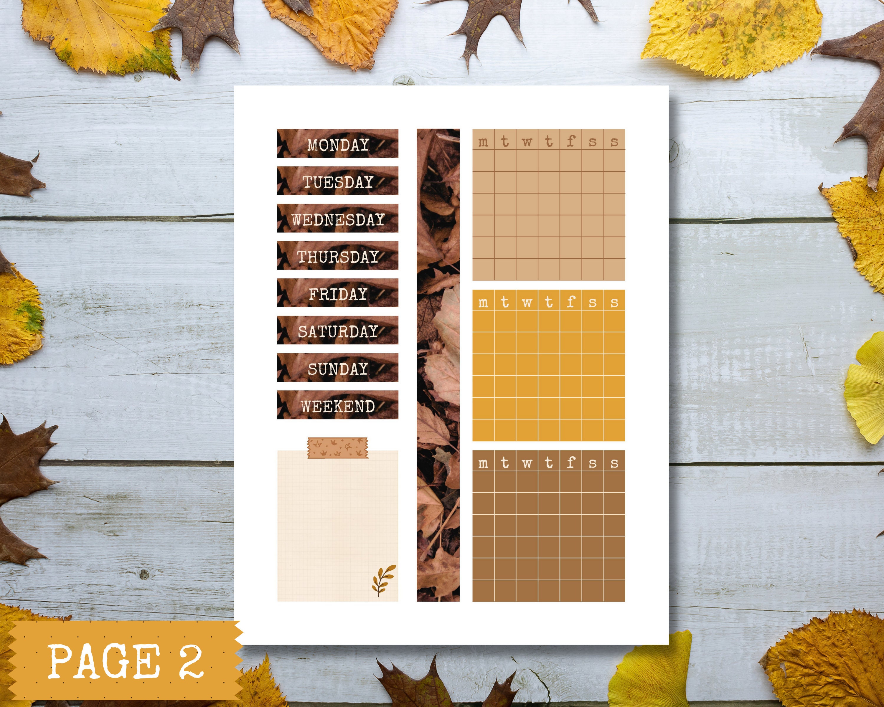 Fall in Love Bullet Journal Kit, Printable Autumn Stickers, Fall ...