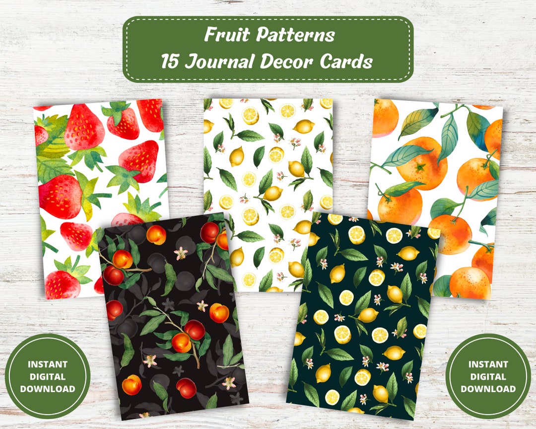 Fruit Pattern Printable Dashboards Planner Dashboard - Etsy