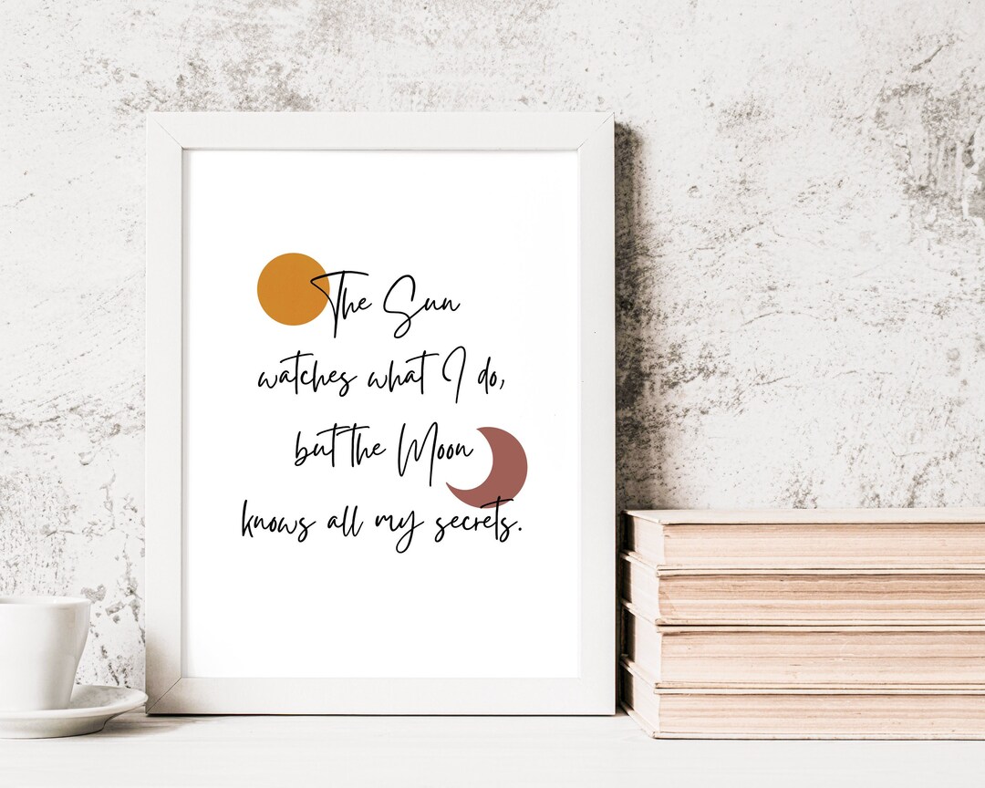 Boho Quote Art, Sun and Moon Print, Aesthetic Quote, Hippie Room Decor ...