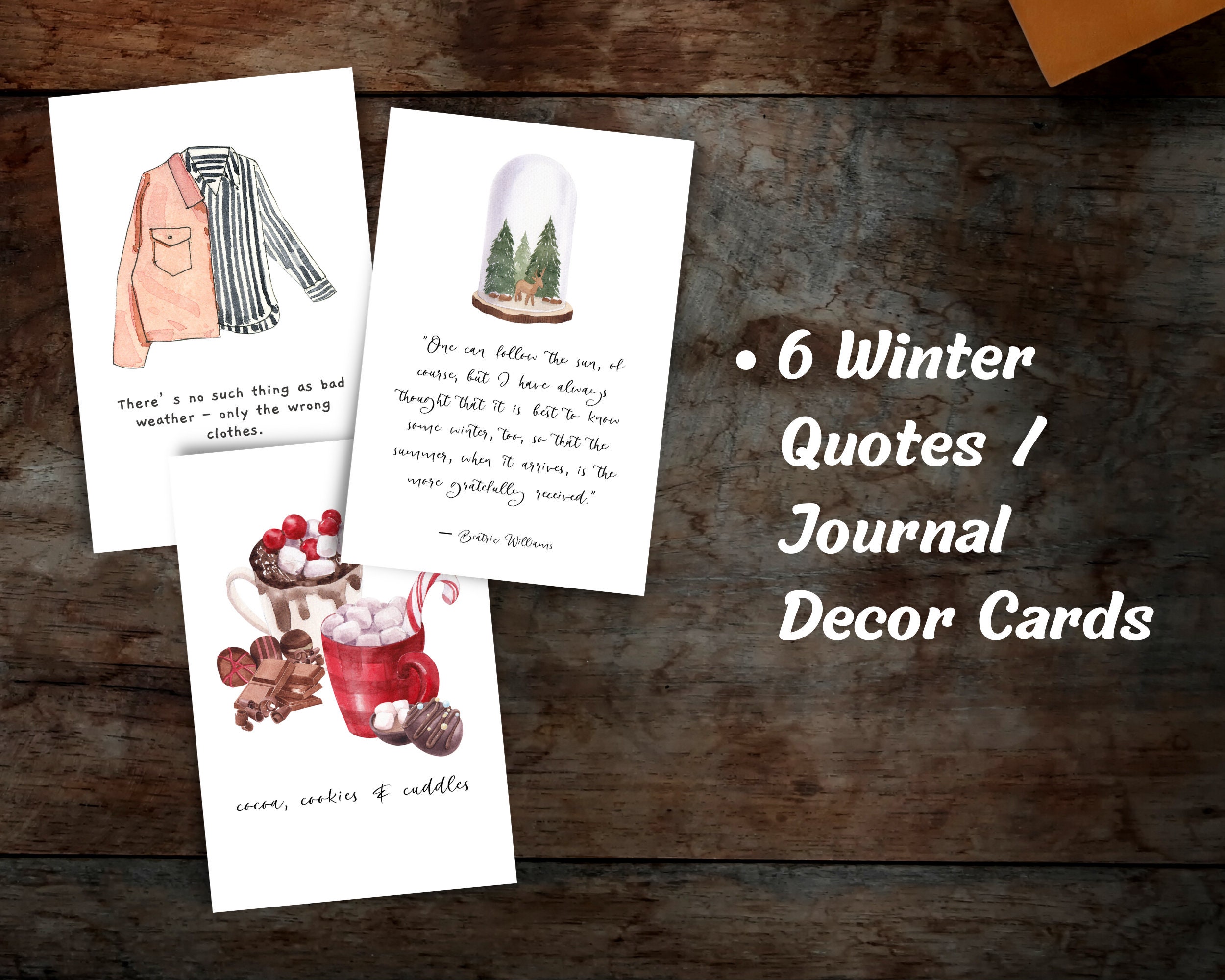 Winter Journal Prompt Cards Printable, Journal Prompts, Journaling ...