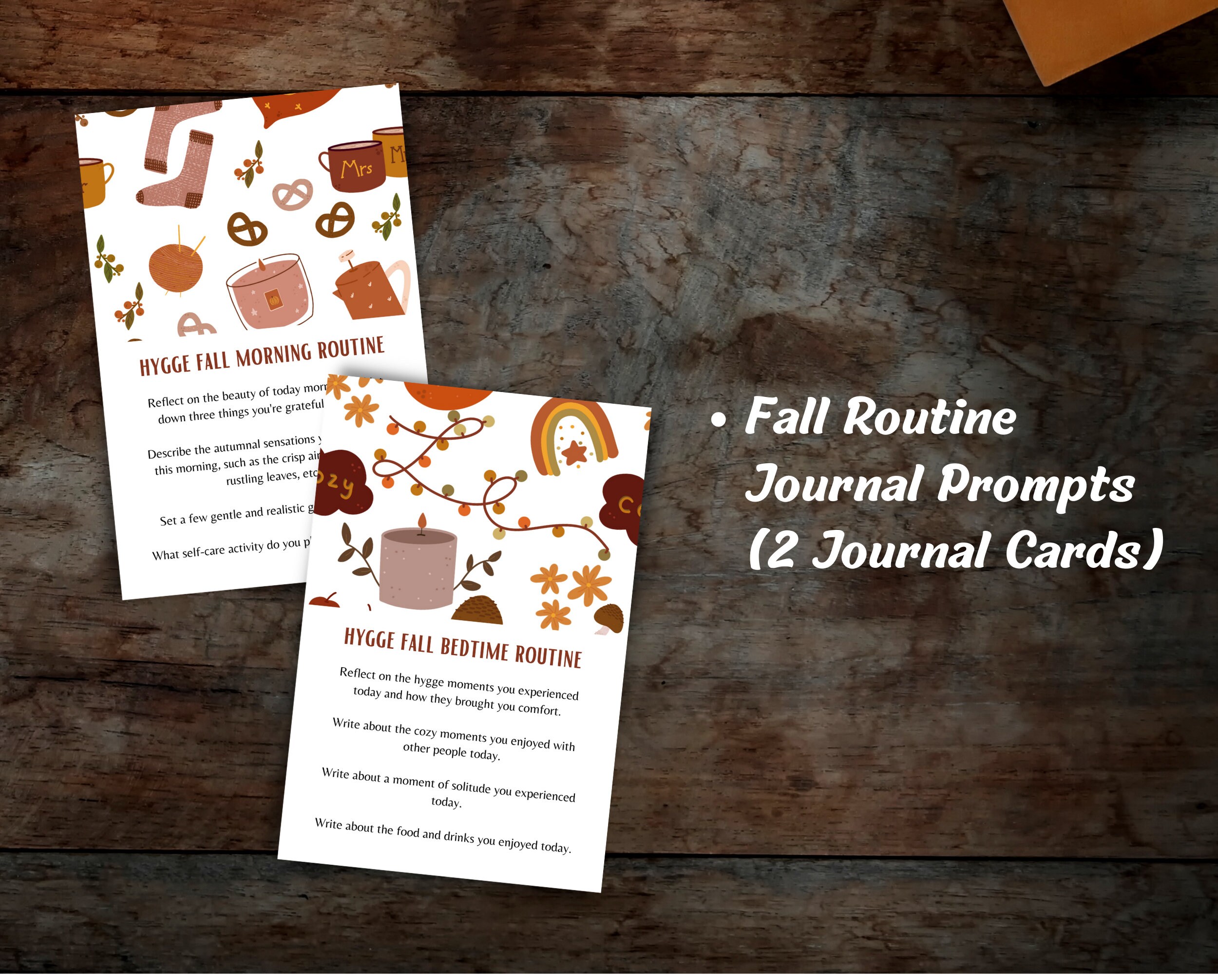 Hygge Fall Journal Kit Fall Aesthetic Journal Cards Writing - Etsy