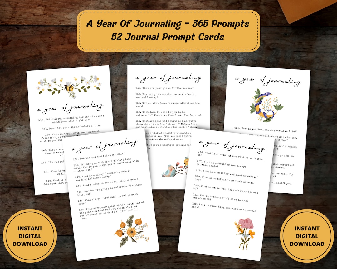 365 Journal Prompts, Journaling Prompts, Printable Bujo Kit, Journal ...