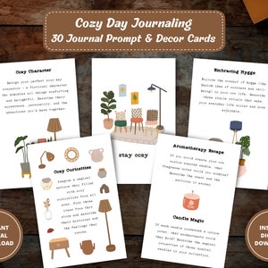 Cozy Day Journal Prompts, Journaling Prompts, Printable Journal Cards ...