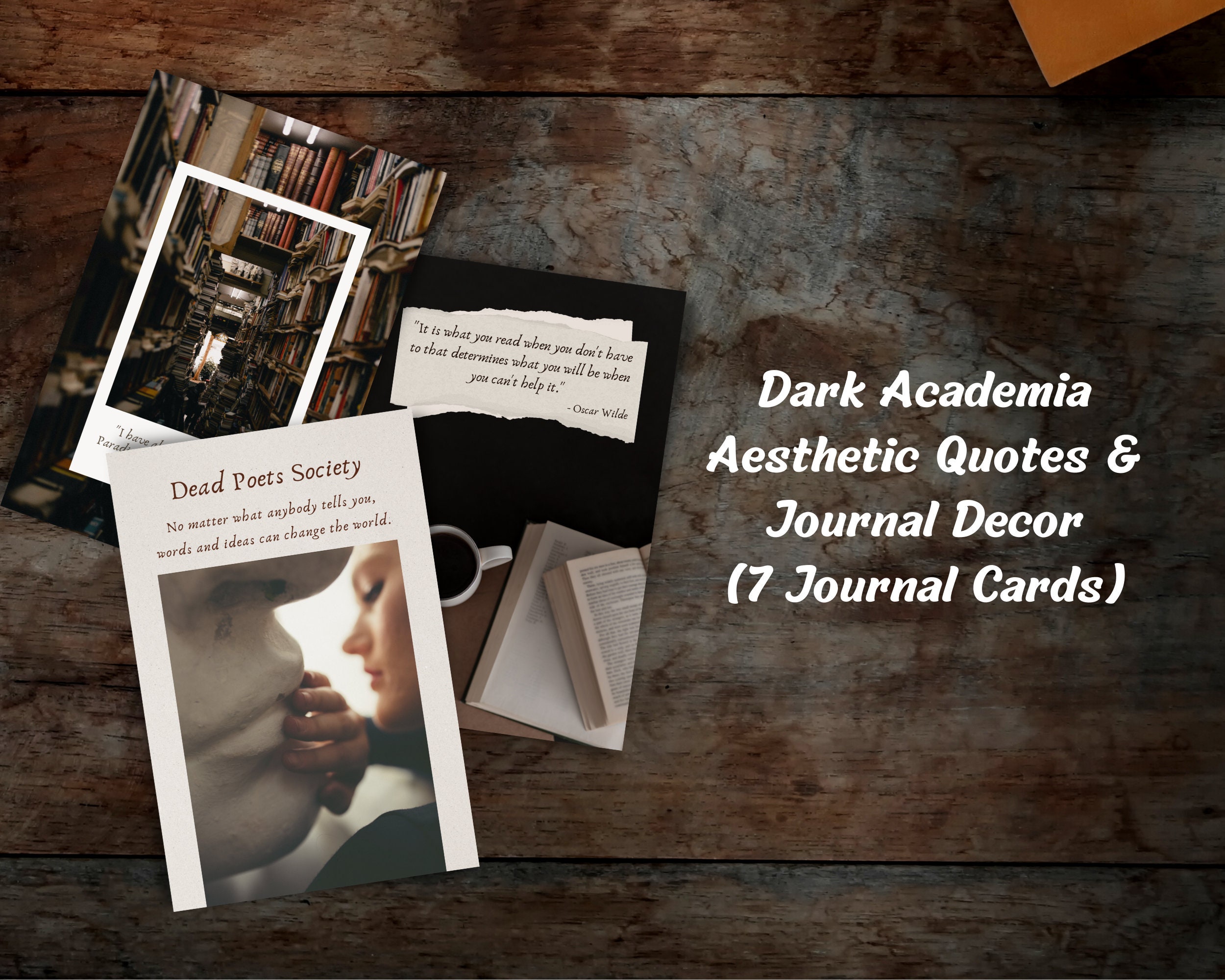 Dark Academia Aesthetic Journal Cards, Journal Prompts, Journaling ...