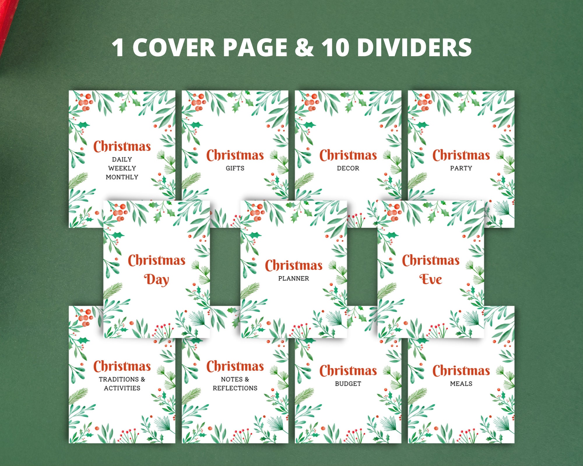 Christmas Planner Printable, Holiday Planner, US Letter, A4, A5 ...