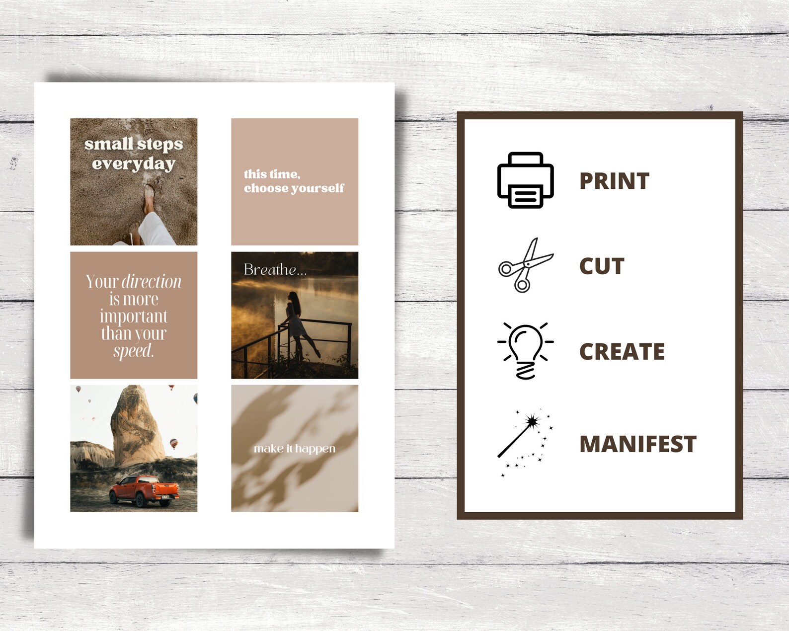 Vision Board Kit, Law of Attraction, Affirmation Cards, Mood Board ...