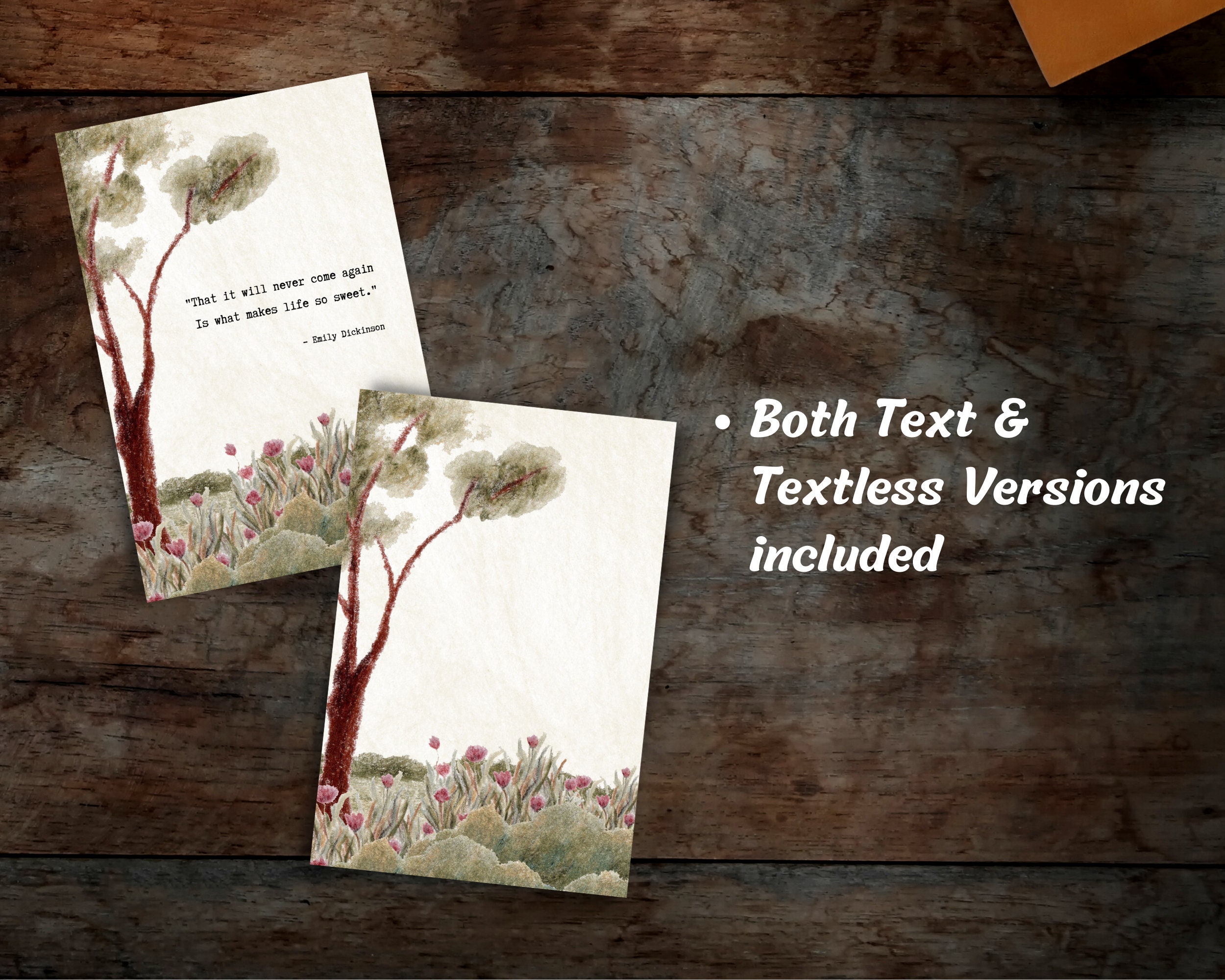 Watercolor Landscape Journal Cards Literature Quotes - Etsy