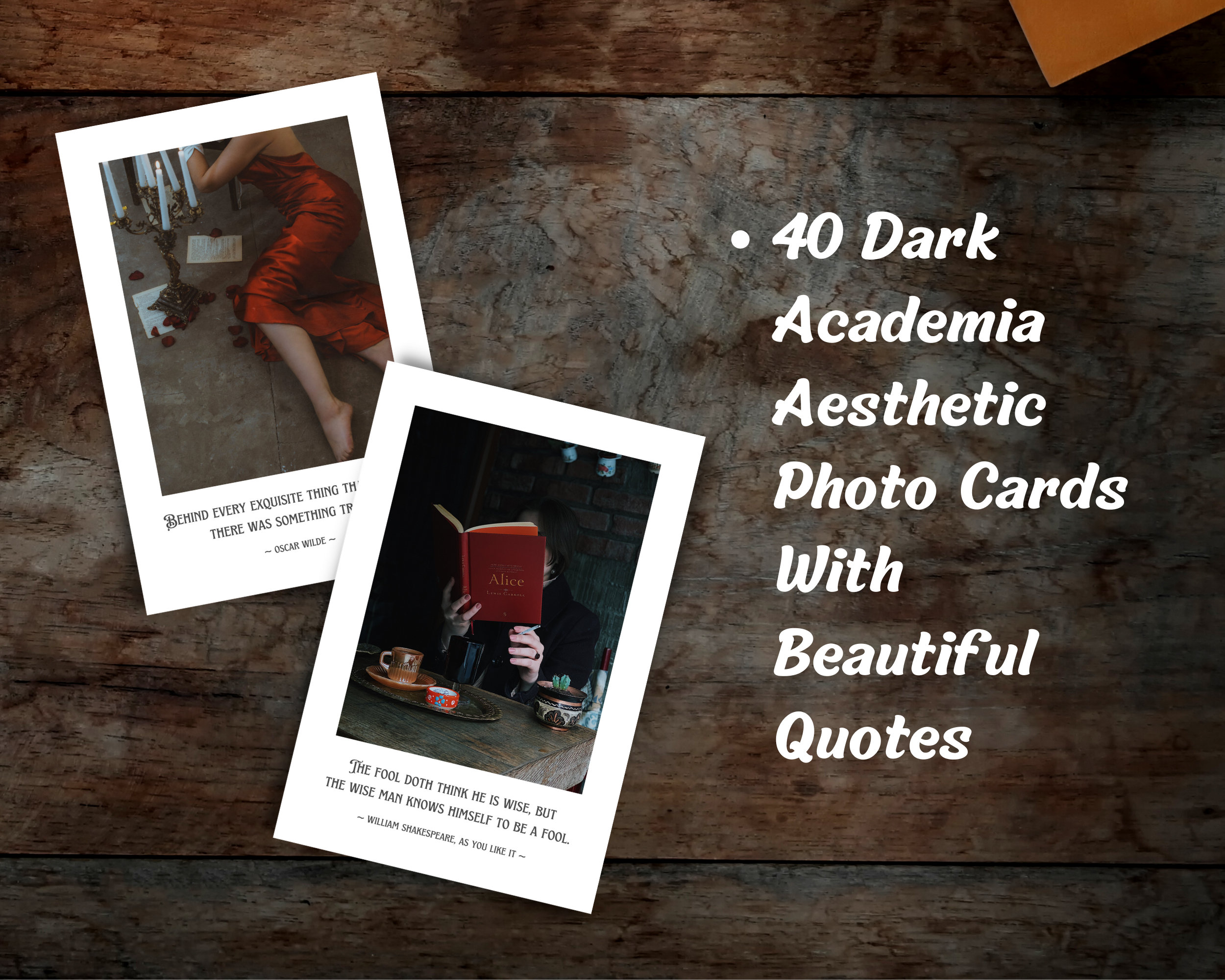 Dark Academia Aesthetic Journal Photo Cards, Darkacademia Gift, Digital ...