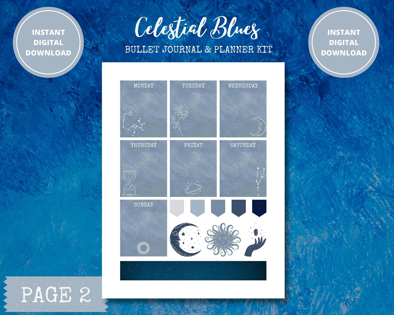 Celestial Bullet Journal & Planner Stickers Celestial | Etsy
