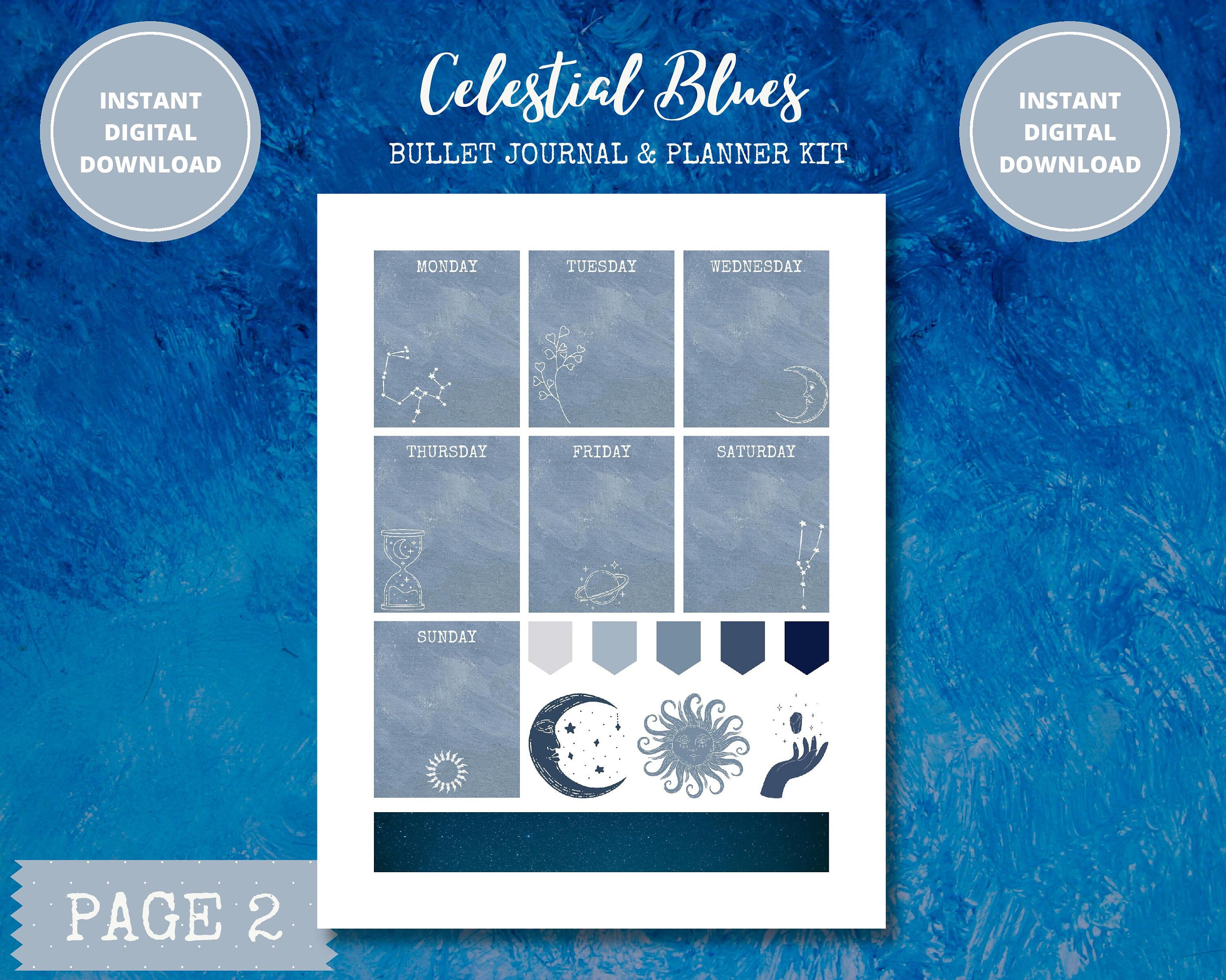 Celestial Bullet Journal & Planner Stickers Celestial | Etsy