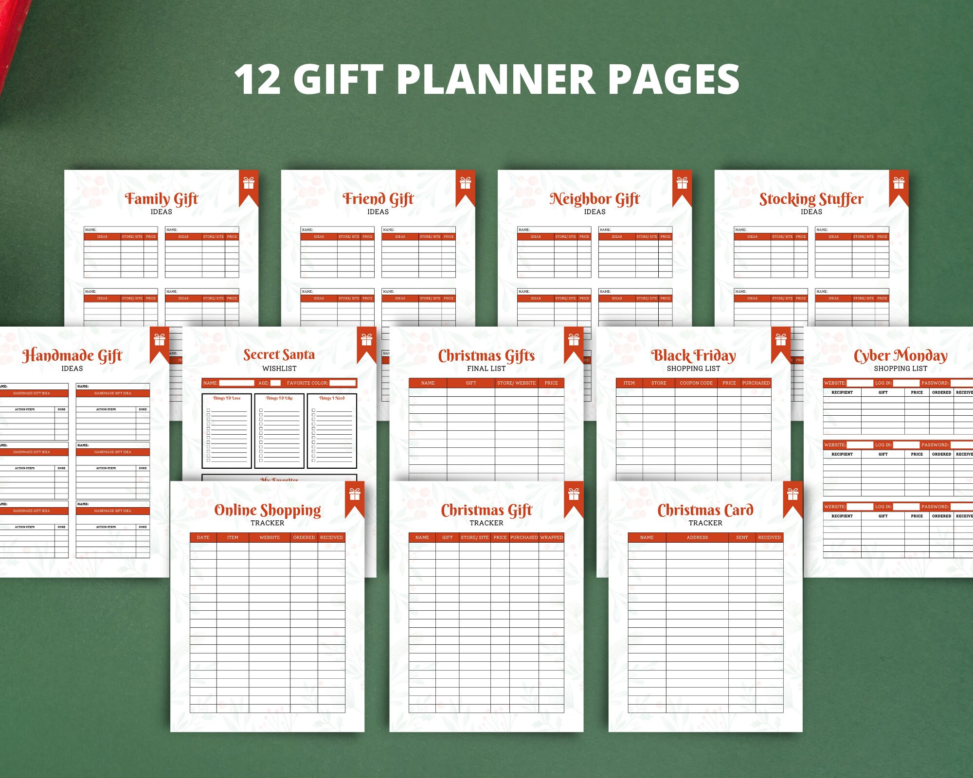 Christmas Planner Printable, Holiday Planner, US Letter, A4, A5 ...