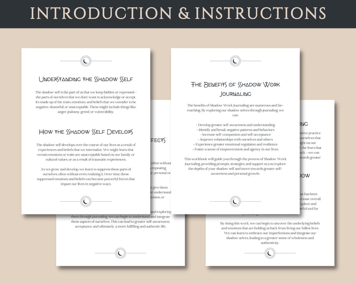 Shadow Work Journal, Digital Printable, Shadow Work Prompts, Book of ...