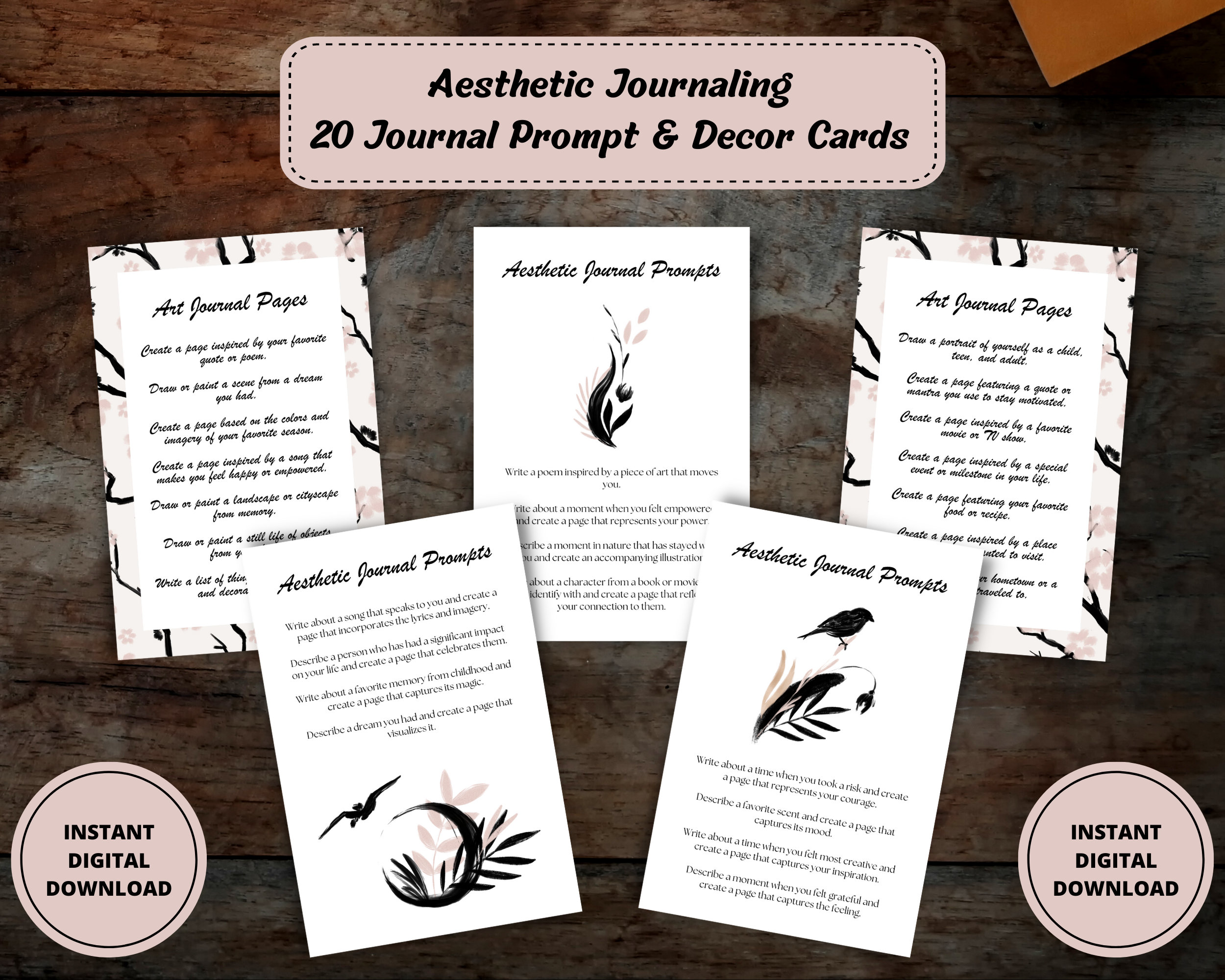 Aesthetic Journal Prompts, Journaling Prompts, Art Journal Kit ...