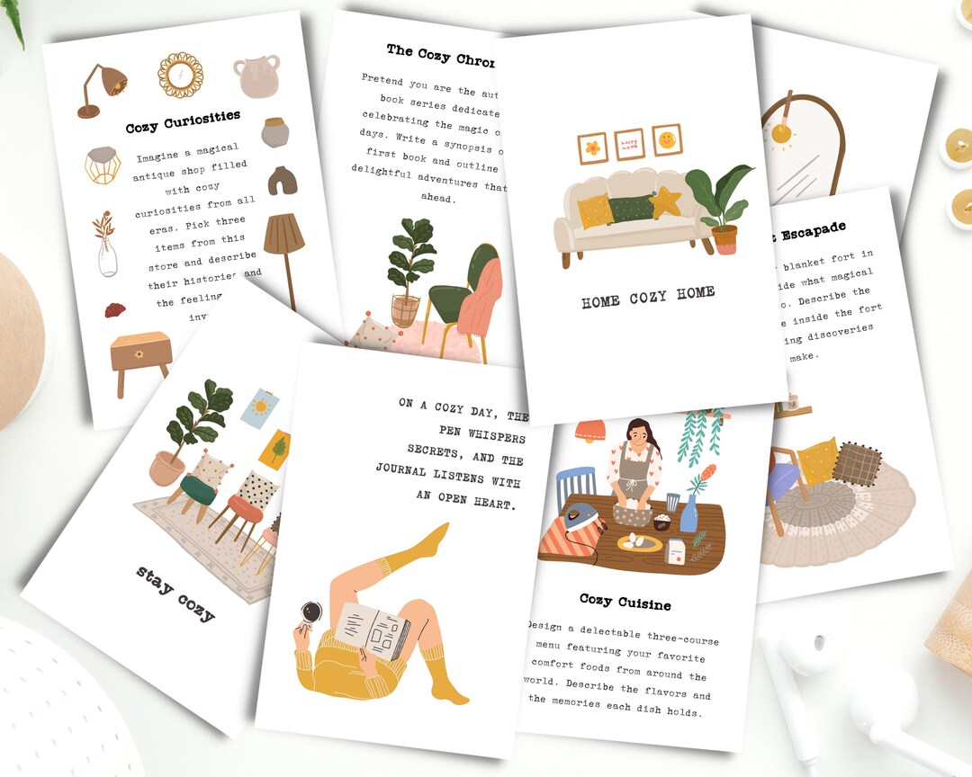 Cozy Day Journal Prompts, Journaling Prompts, Printable Journal Cards ...