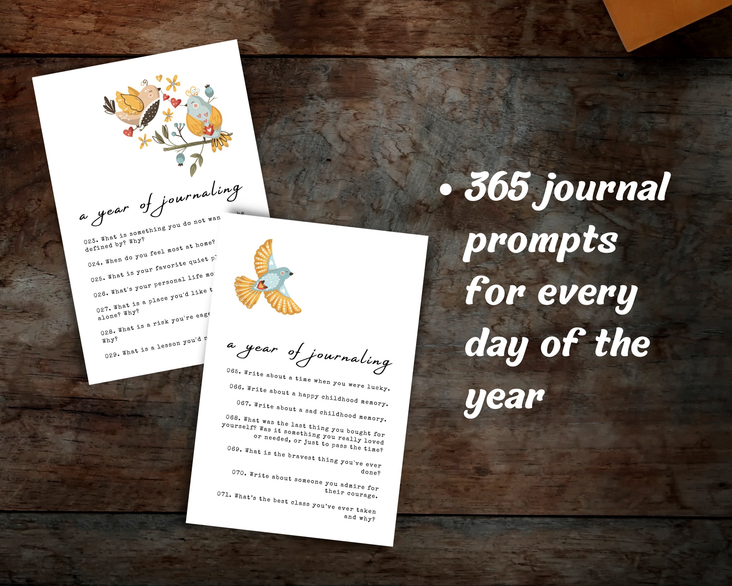 365 Journal Prompts, Journaling Prompts, Printable Bujo Kit, Journal ...