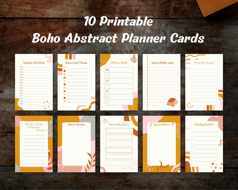 Printable Planner Cards, Journaling Cards, Pocket Cards, to Do List ...