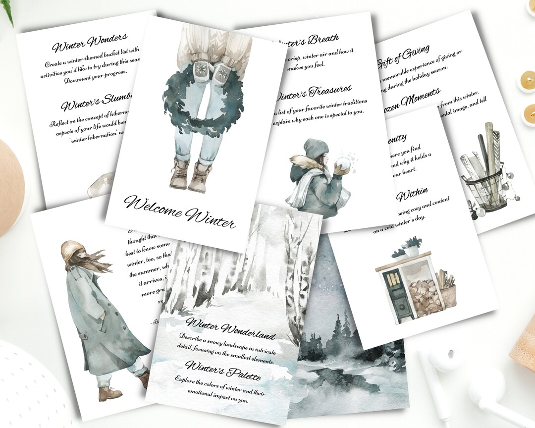 Winter Journal Prompts, Christmas Journal Inserts, Journaling Prompts ...