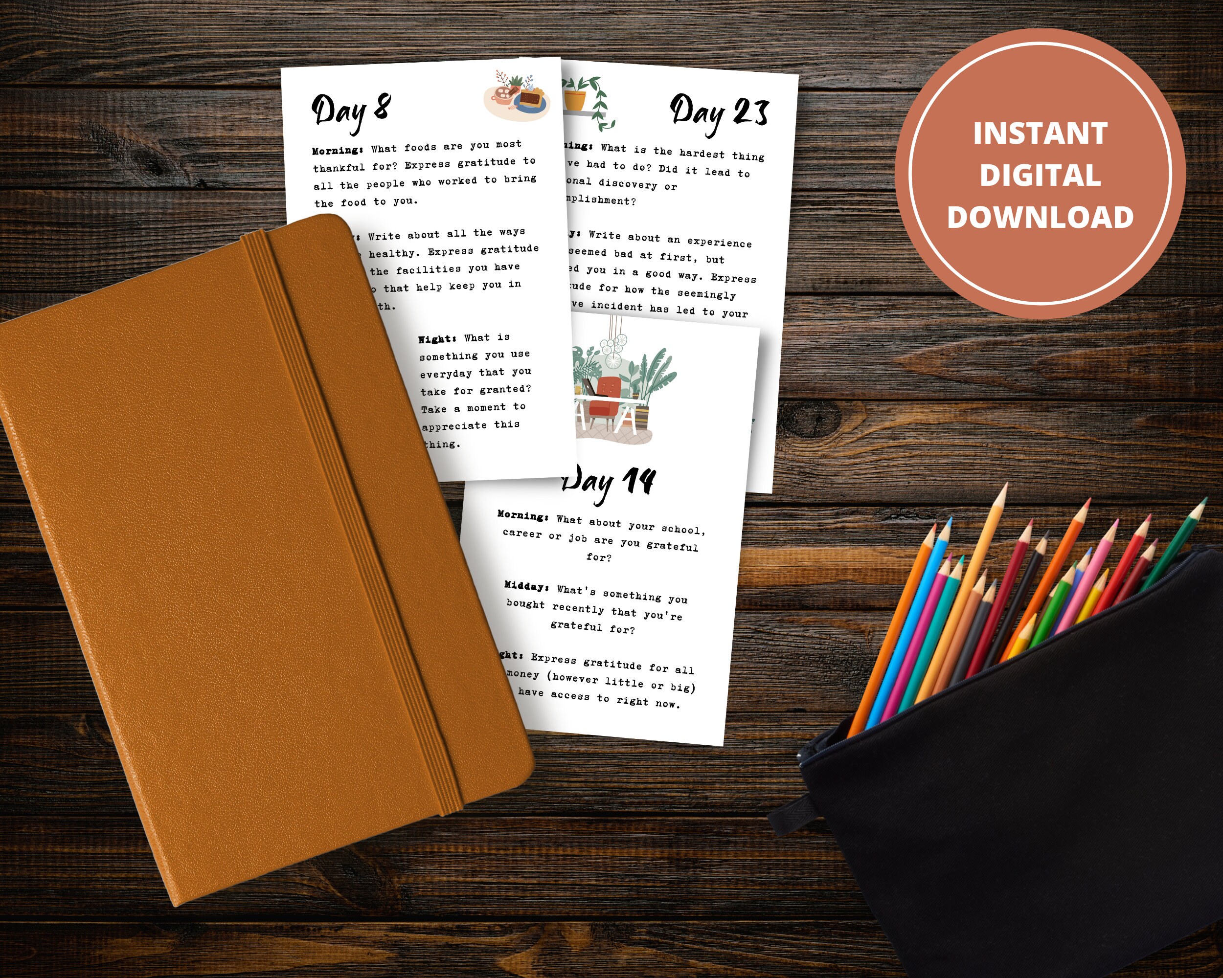 Gratitude Journal, 30 Day Challenge, Printable Journal Prompts ...
